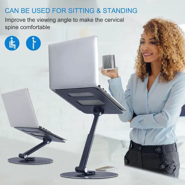 Standing Laptop Stand for Desk Adjustable Height Angle Swivel Laptop ...