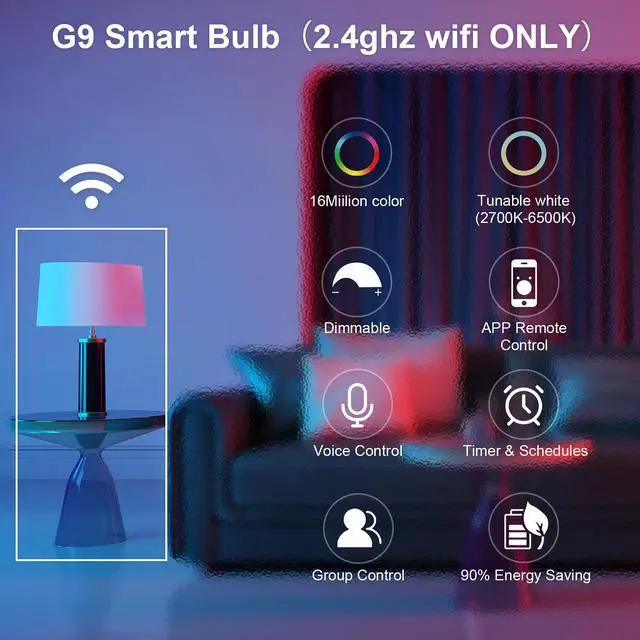 LEDEPLY WiFi G9 Smart Bulb, RGBCW, 3.5W=40W, Compatible with Alexa ...