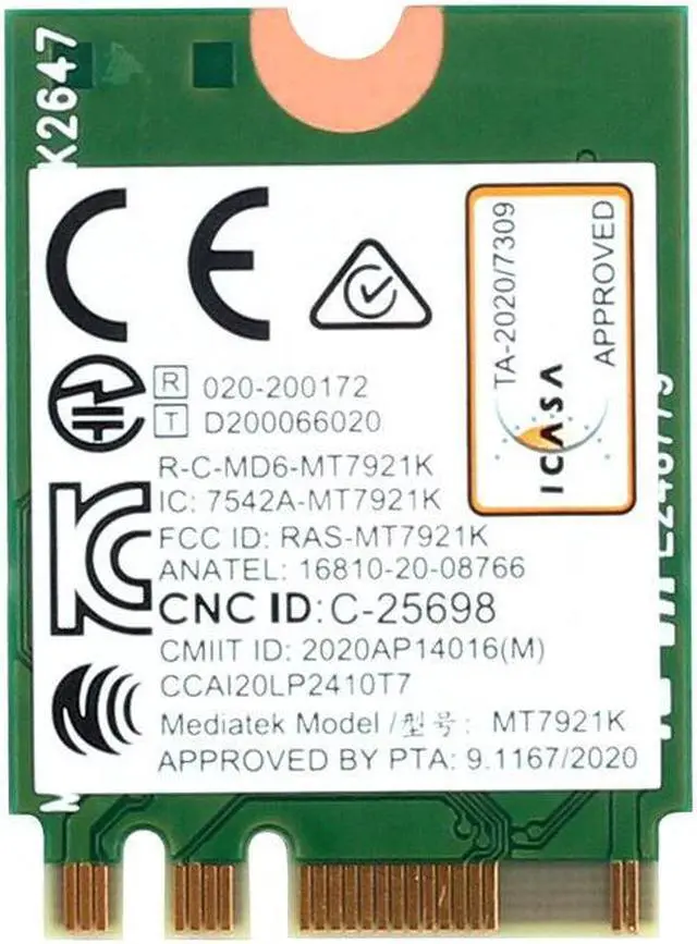 Weastlinks Wi-Fi 6 MediaTek MT7921k MT7921 1800M Bluetooth 5.2 desktop ...