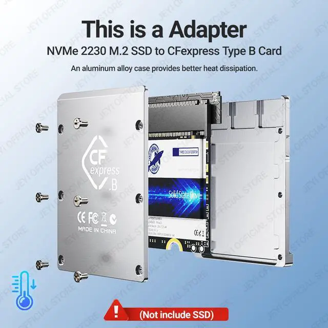 Weastlinks CF-Express Type-B to 2230 NVMe M.2 SSD Adapter, PCIe 4.0 ...