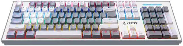 MSI VIGOR GK50Z PIXEL Mixed Grey (60% Grey) Wired Gaming Keyboard, Blue Switches, 104 Keys, RGB ...