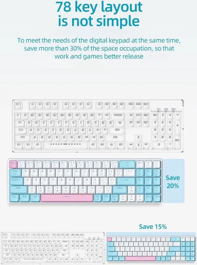 IPASON PC Mechanical Gaming Keyboards - 7-Color LED Backlit Mechanical ...