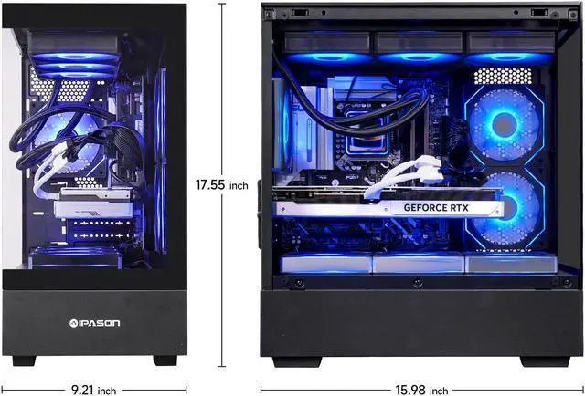 IPASON Gaming Desktop, intel U7 265K, NVIDIA RTX4070 Super, 32GB DDR5 RAM, 1TB M2 NVMe, Z890M ...