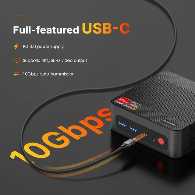 BOSGAME P4 Plus Gaming Mini PC Dual LAN, AMD Ryzen 7 5825U 32GB DDR4 ...