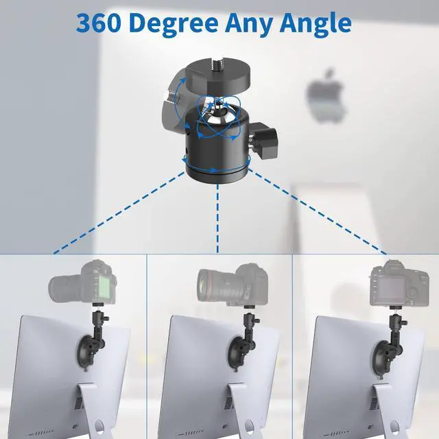 LenTok DSLR Monitor Camera Mount with Strong Suction Cup, Webcam ...