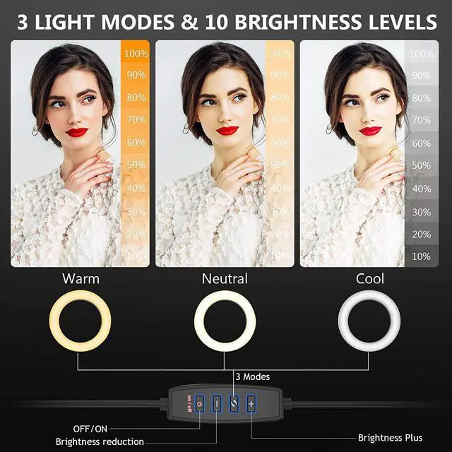 LenTok Ring Light with Suction Cup for Computer Monitor and Wall ...