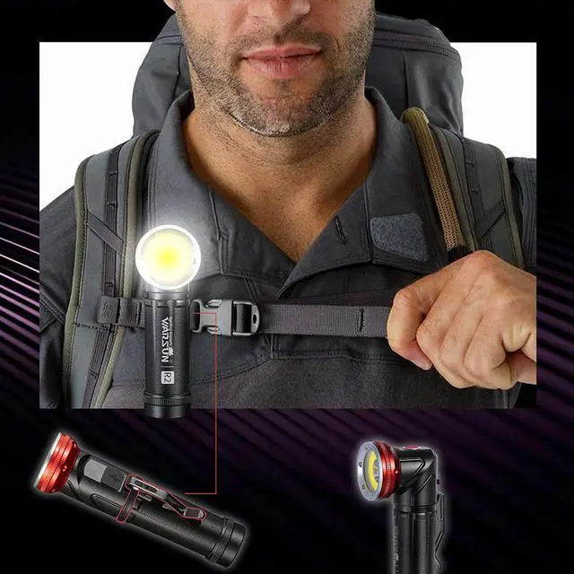 WARSUN LED Flashlight Rechargeable Tactical Flashlight 1000Lumens COB ...