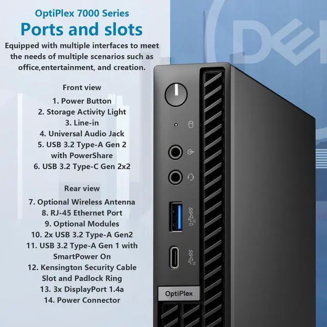 Dell OptiPlex Micro Plus 7020 Mini Business Desktop, 14th Gen Intel 14 ...