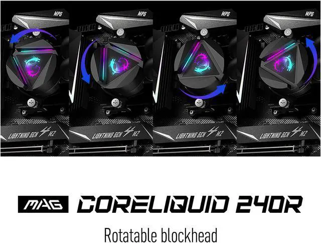 MSI MAG Core Liquid 360R V2 AIO Liquid CPU Cooler, 360mm Radiator, Triple PWM, ARGB Lighting ...