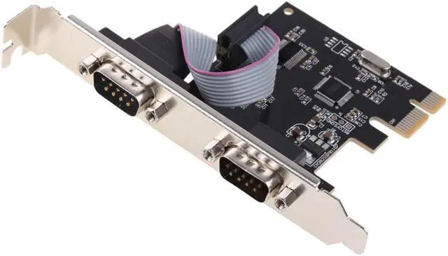 PCIe Dual Serial Expansion Card Chip AX99100 2 Port Industrial DB9 COM RS232 Converter Adapter ...