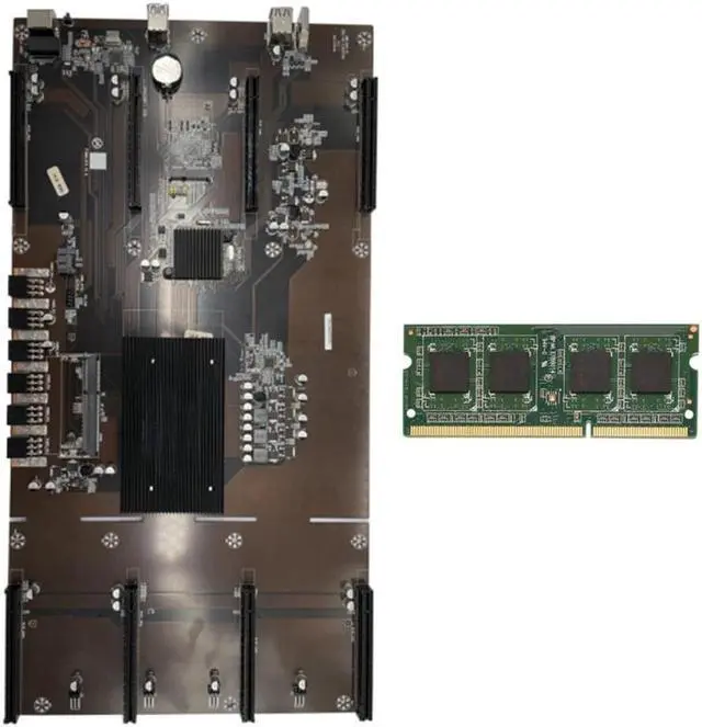 ETH80 B75 BTC Miner Motherboard+DDR3 4G 1600Mhz RAM 8XPCIE 16X LGA1155 ...