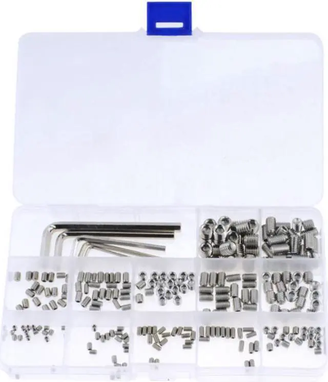 245PCS/BOX Hex Hexagon Socket Set Screw Flat Point Stainless Steel Grub ...