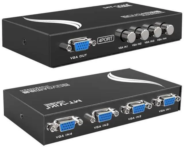 MT-15-4C 4 Port VGA Splitter Box 1 PC to 4 Monitor Out SVGA LCD Video ...