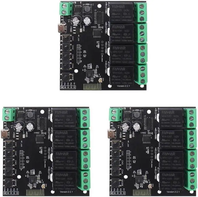 3X 4CH Tuya Switch Wifi Switch Module Wireless Relay Smart Life APP ...