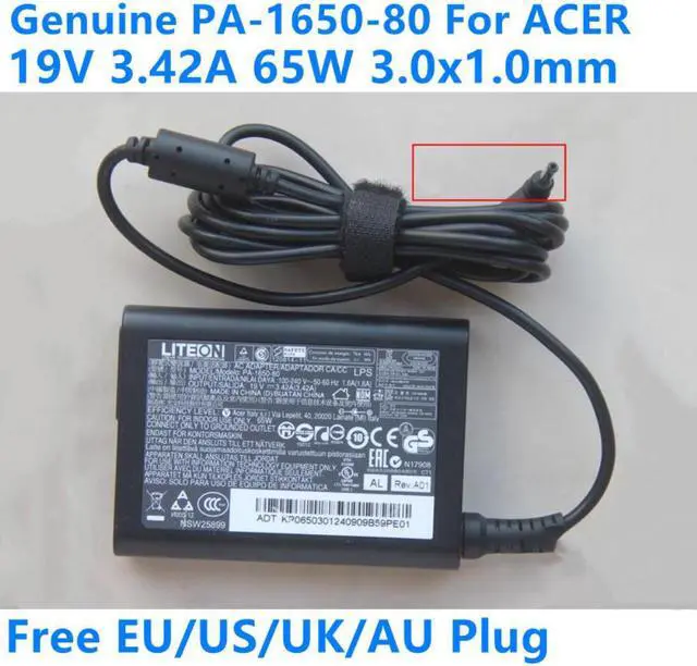 19V 3.42A 65W Liteon PA-1650-80 Power Supply AC Adapter For ACER Aspire S3 S5 S7 S7-191 ...