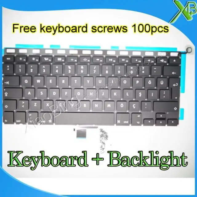 For MacBook Pro 13.3" A1278 TR Turkish Turkey keyboard+Backlight ...