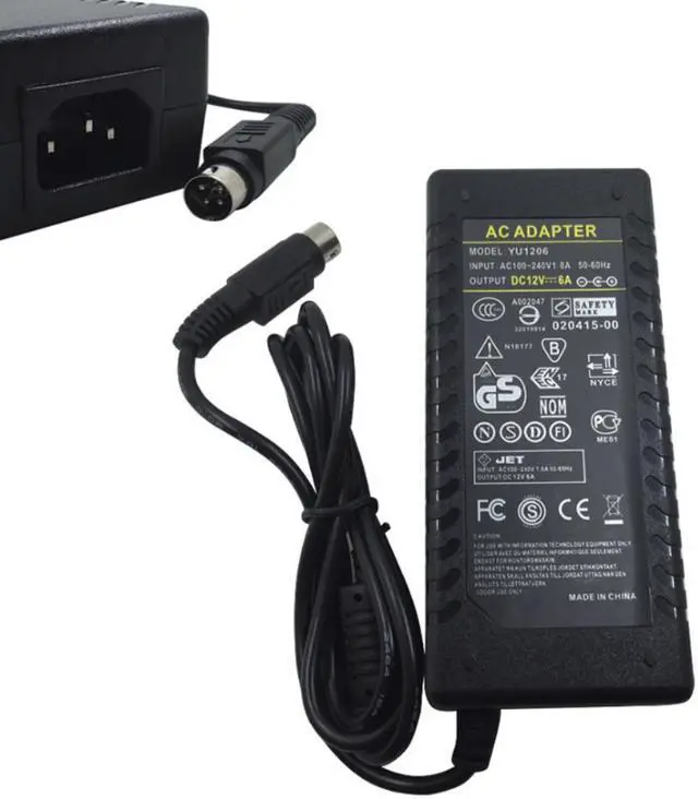 12V 6A 4-pin Power Adapter For Hikvision Hard Disk Monitor Recorder ...