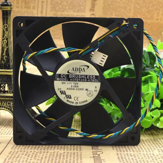 AD1212XB-A7BGL For ADDA 12V 0.65A 12CM 120mm 12025 4-wire PWN Temperature Control cooler cooling ...