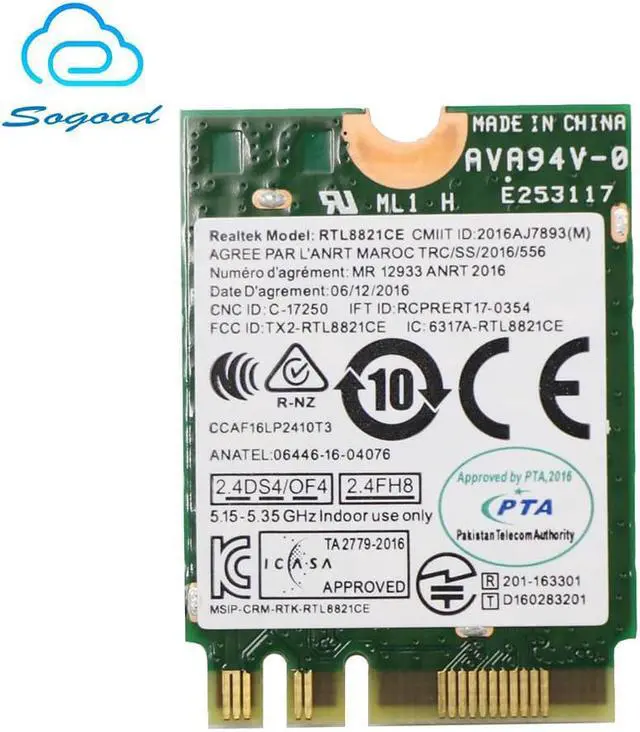 Realtek RTL8821CE 802.11AC 1X1 NGFF/M.2 interface dual band 2.4G 5G ...