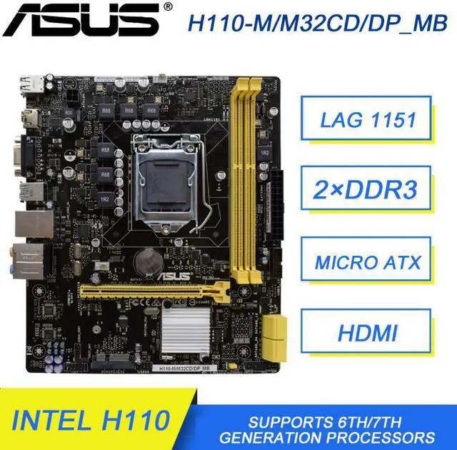 Motherboards LAG 1151 ASUS H110-M/M32CD/DP_MB 1151 Motherboard DDR3 ram ...