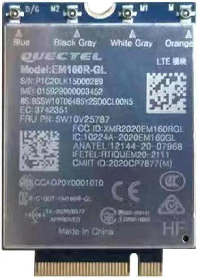 Quectel LTE EM160R-GL Cat16 M.2 Module 5W10V25787 for Thinkpad FRU T14 ...