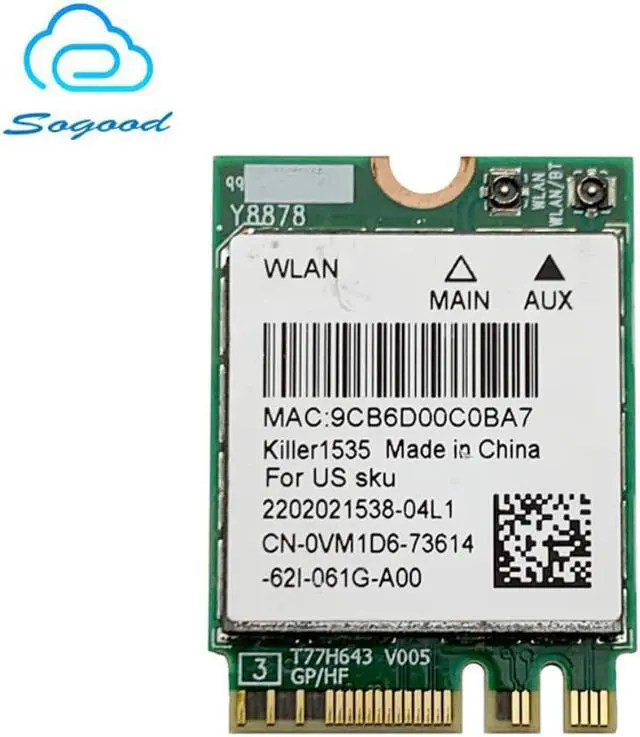 Wireless Adapter Card for killer Wireless-AC 1535 700Mbps 802.11ac NGFF ...