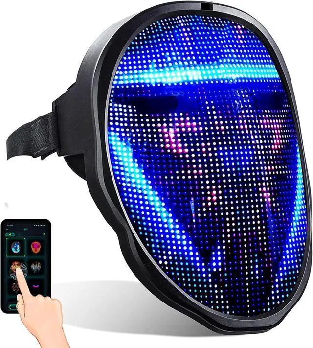 Led Mask with Bluetooth Programmable,for Costume Cosplay Party ...