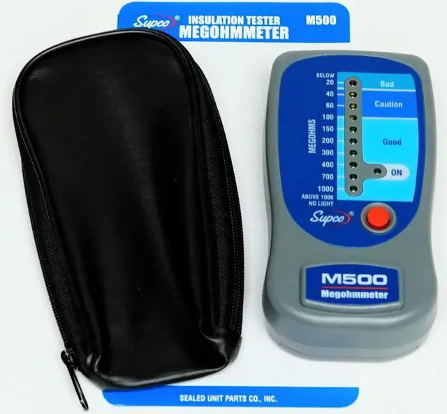 SUPCO M500 Megohmmeter, 500V DC, LED Digital Display, 20 megaohm to 1 ...