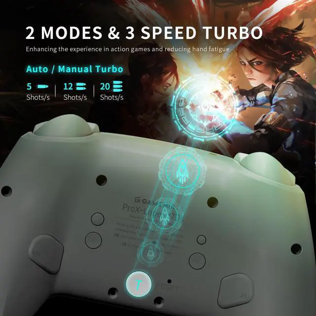 GAME'NIR Fantasy Shield Black Wireless Switch Controller, Switch Pro Controller for Switch ...