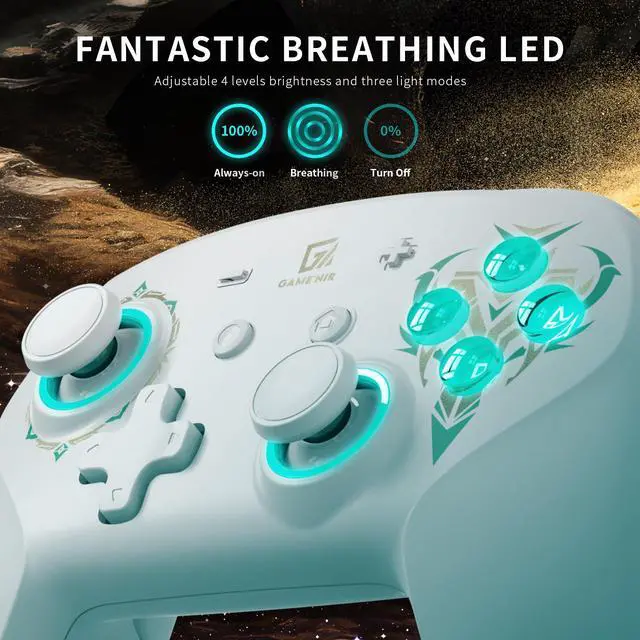 GAME'NIR Fantasy Shield Black Wireless Switch Controller, Switch Pro Controller for Switch ...