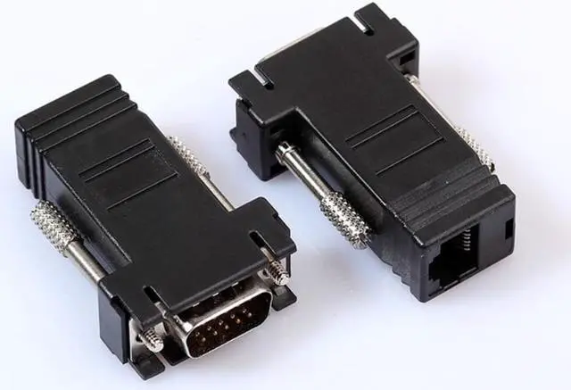 The VGA-to-RJ45 Adapter Extender Transmits VGA Signals with The Network ...