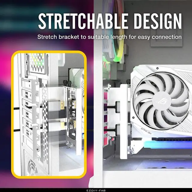 Vertical PCIe 4.0 GPU Mount Bracket Graphic Card Holder with 5V 3 Pin ...