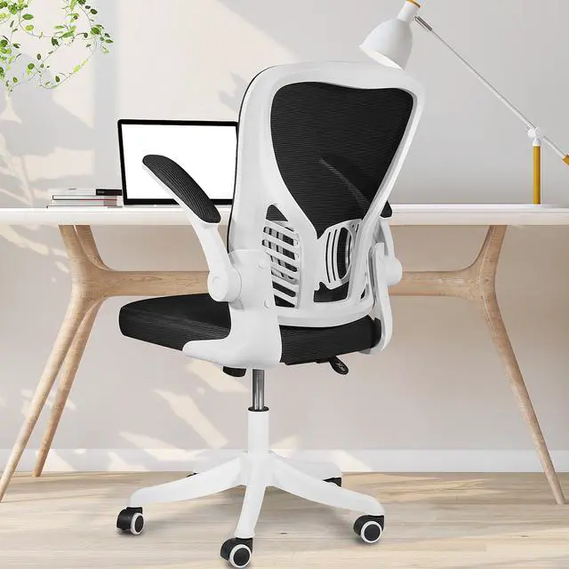 Ninecer Desk Chairs with Wheels Computer Task Chair with Flip-up ...