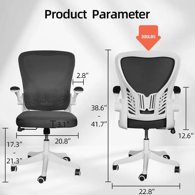 Ninecer Desk Chairs with Wheels Computer Task Chair with Flip-up ...