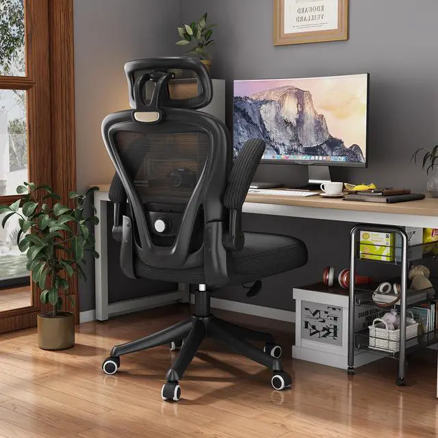Ninecer Ergonomic Office Chair High Back Computer Desk Chair with Wheels Comfy Mesh Office Chair with Adjustable Lumbar Support Headrest Black Swivel Executive Managerial Task Chair Newegg