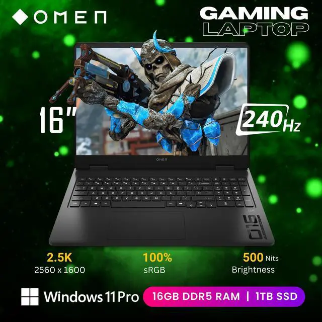 HP OMEN 16 AI Gaming Laptop, 16" 240Hz 2.5K Display, Intel Core Ultra 9 ...