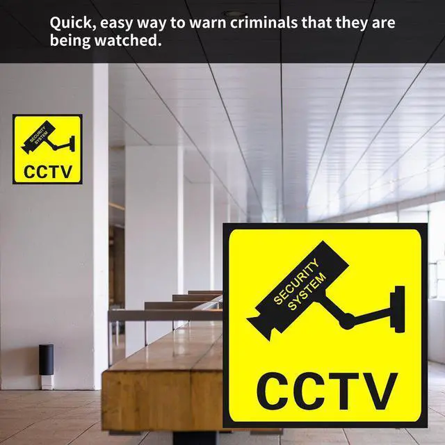 CCTV Surveillance Security 24 Hour Monitor Camera Warning Stickers Sign ...