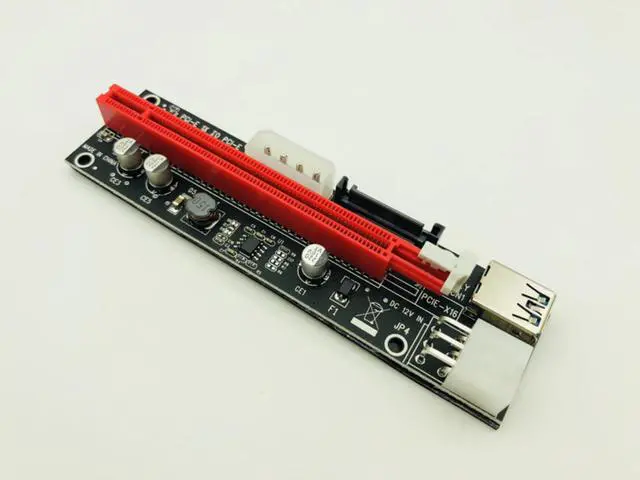100pcs PCI-E PCI E Express 1X to 16X SATA 15 Pin 6 Pin 4 PIN 3 Power ...