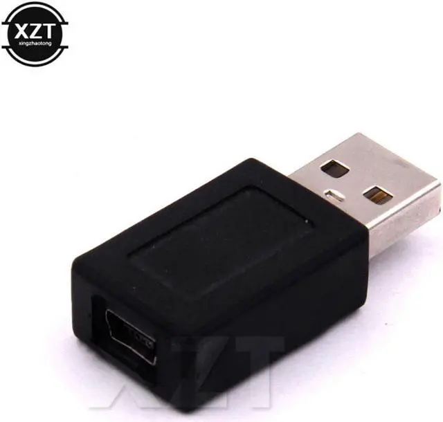 1PCS USB 2 Mini 5P cable adapter T port connector Male to female ...