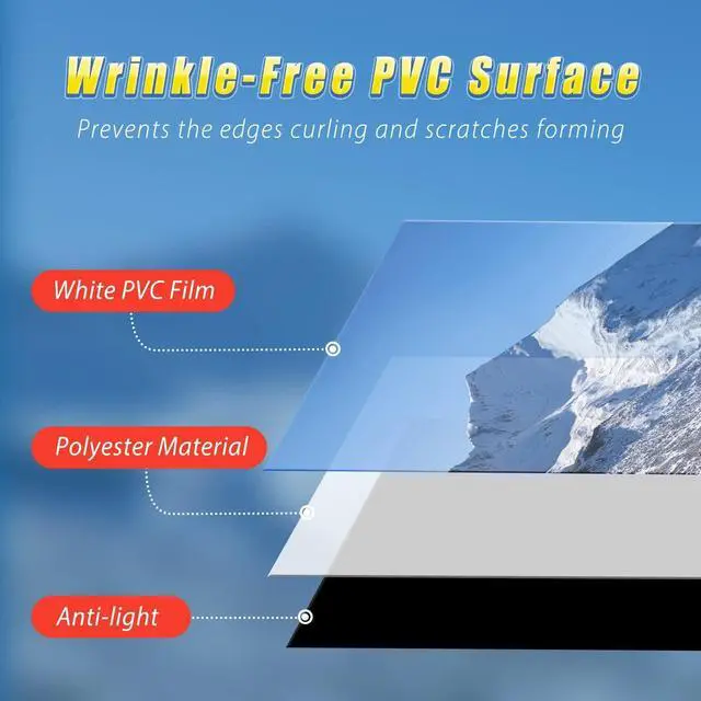 Projector Screen with Stand 108-INCH Indoor Outdoor 16:9 1.2 Gain PVC ...