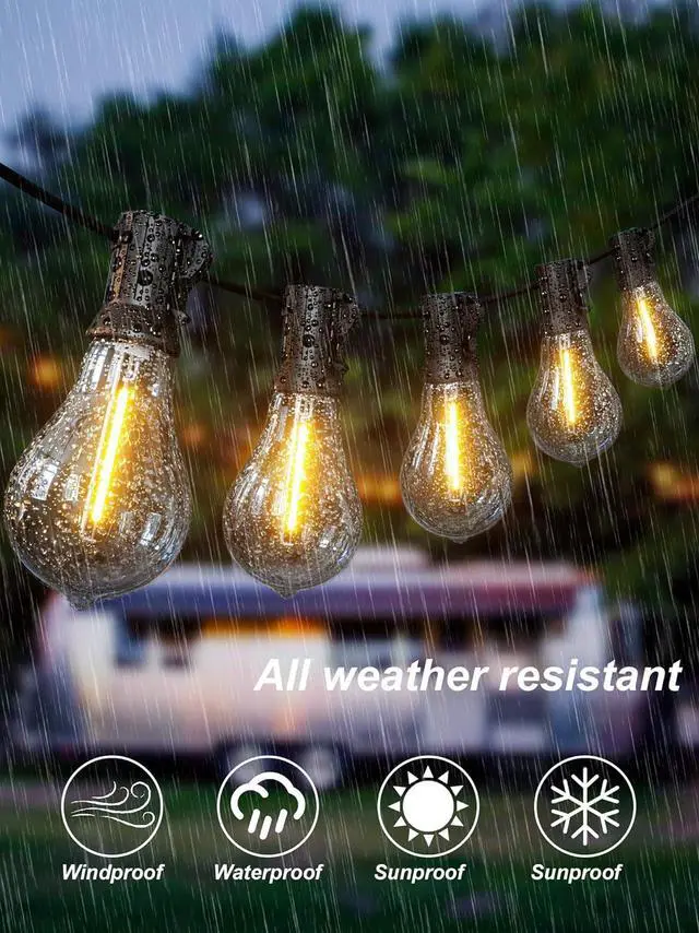 DAMAING Outdoor String Lights 400FT(4x100FT) Waterproof Patio Lights with 208 Shatterproof LED ...