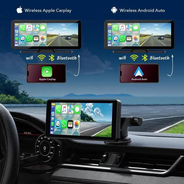 LAMTTO 6.86 Inch Touch Screen Car Stereo for Wireless Apple Carplay ...