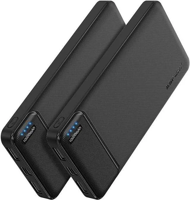 AsperX 2 Pack 10000mAh USB C Output Portable Charger Power Bank Fast Charging Portable Battery Bank External Battery Pack Power Bank for iPhone 15 14 13 12 11 Samsung S22 21 Google and Heated Vest New...