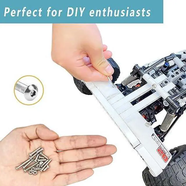 Kadrick 400Pcs Button Head Socket Cap M3 Screws Bolts Nuts Assortment ...