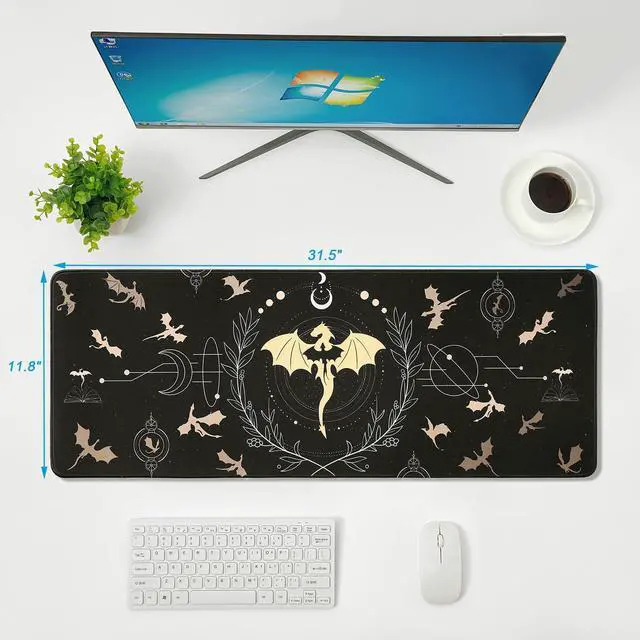 Gold Dragon Mouse Pad, Cool Large Gaming Mousepad, 31.5x11.8x0.12inch ...