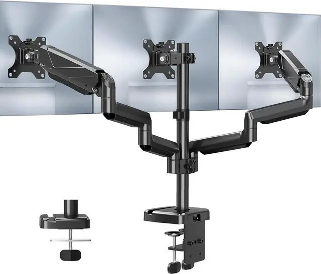 MOUNT PRO Triple Monitor Mount, 3 Monitor Desk Arm fits Three Max 27 ...