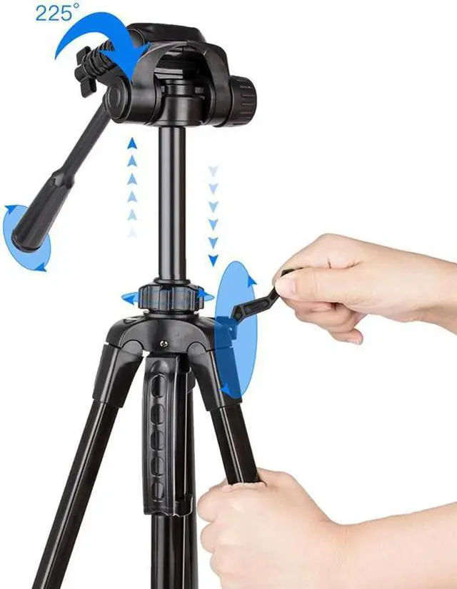 Camera Tripod 1.4M Telescopic Portable Mobile Phone Tablet Universal ...