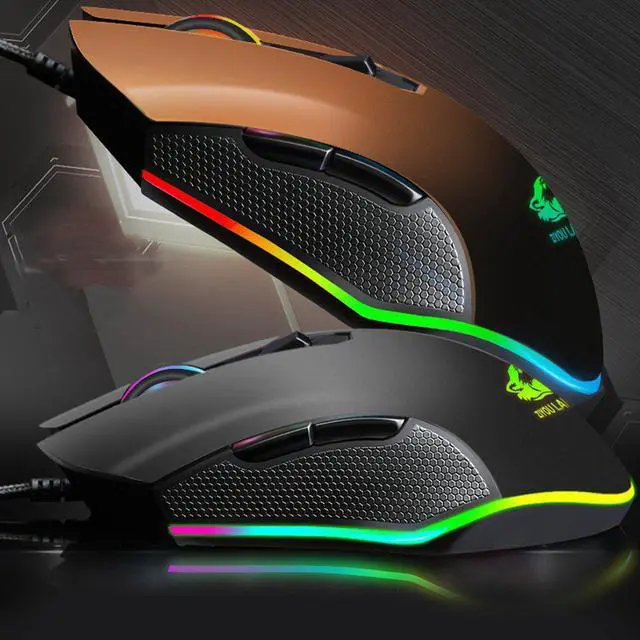 V1 Gaming Mouse Wired Rgb Light 8 Programmable Buttons Optical Sensor ...