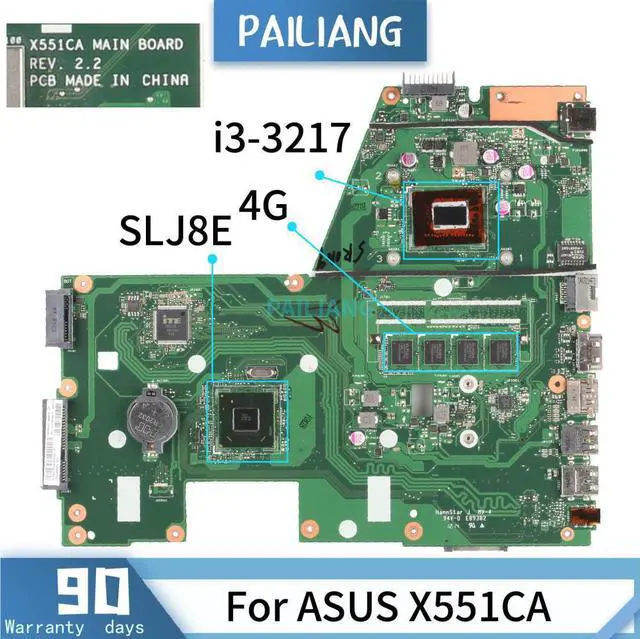 Laptop motherboard For ASUS X551CA Mainboard SLJ8E REV.2.2 i3-3217 ...