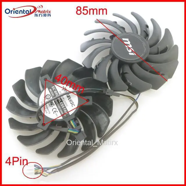 PLD09210S12HH 85mm 12V 0.40A 4Pin VGA Fan For MSI RX5700 5700XT EVOKE ...